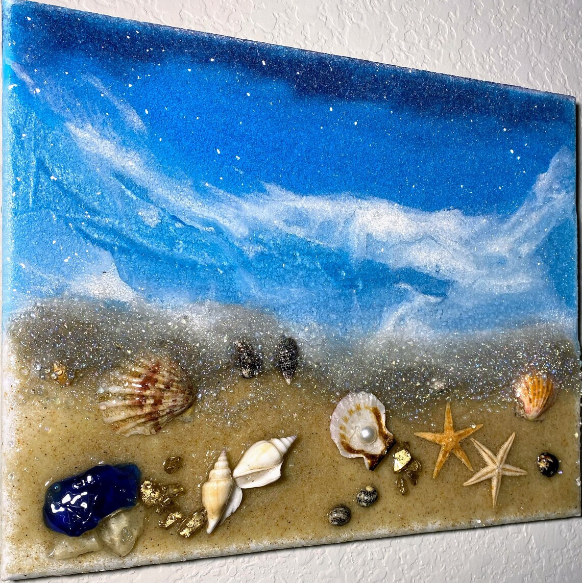 Beach Wall Art Decor Abstract Tropical Beach Resin Art Home Decor Beach ...