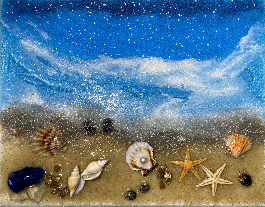 Beach Wall Art Decor Abstract Tropical Beach Resin Art Home Decor Beach ...