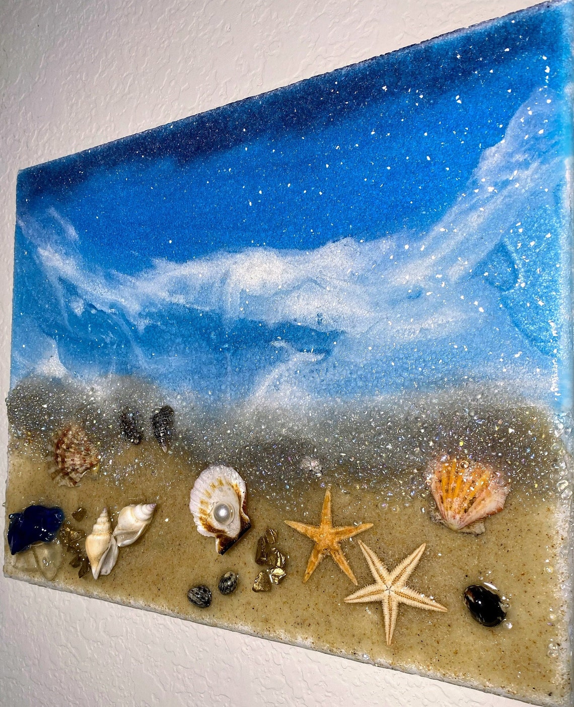 Beach Wall Art Decor Abstract Tropical Beach Resin Art Home Decor Beach ...