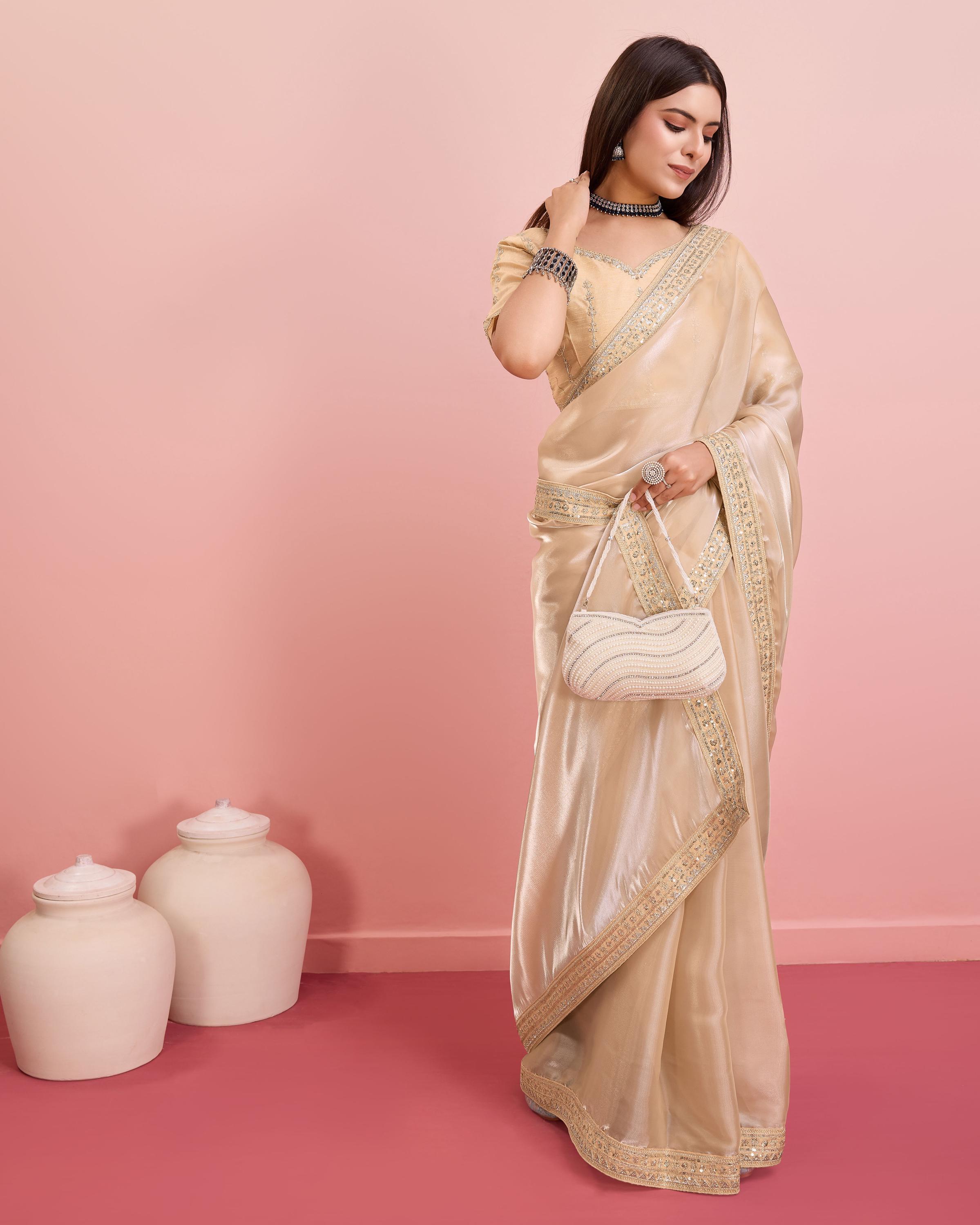 PURE JIMMY CHOO Saree Embroidered Saree Party Wear Saree Saree With ...