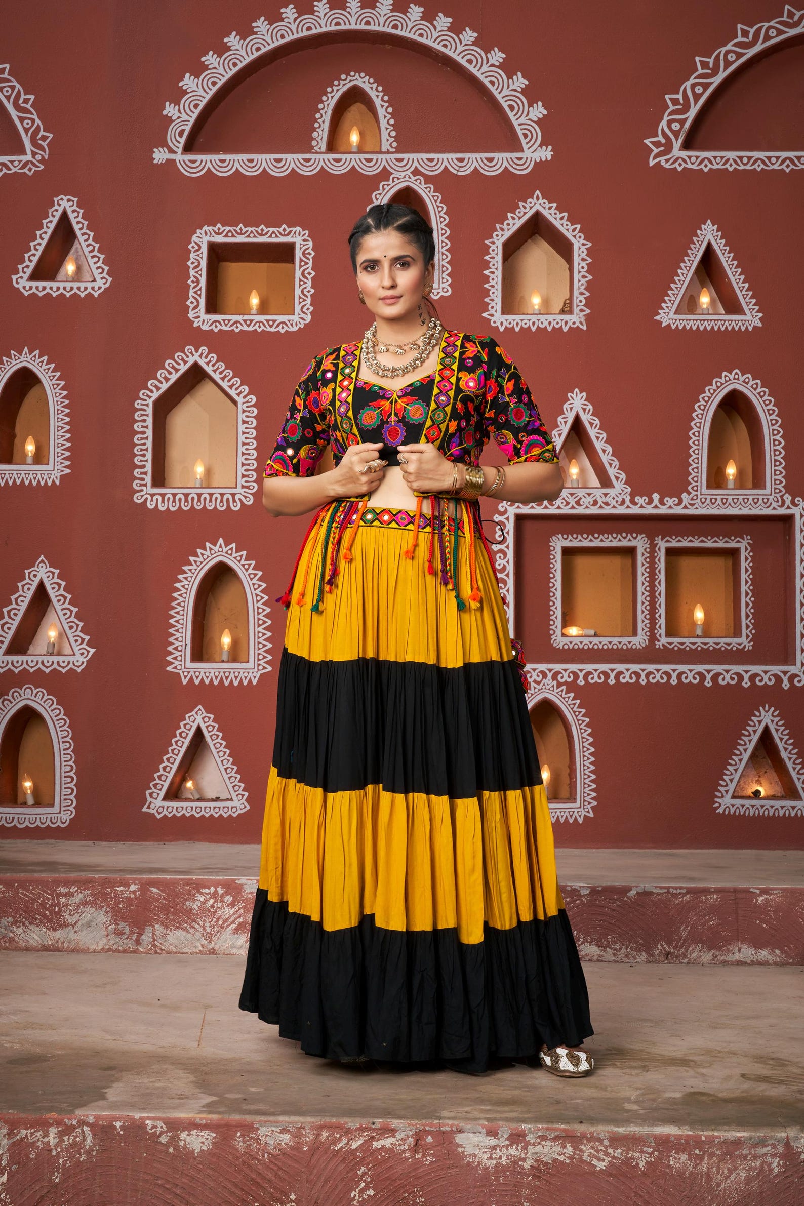 Exclusive Navratri Lehenga Choli Set With Mirror Work Designer Viscose ...