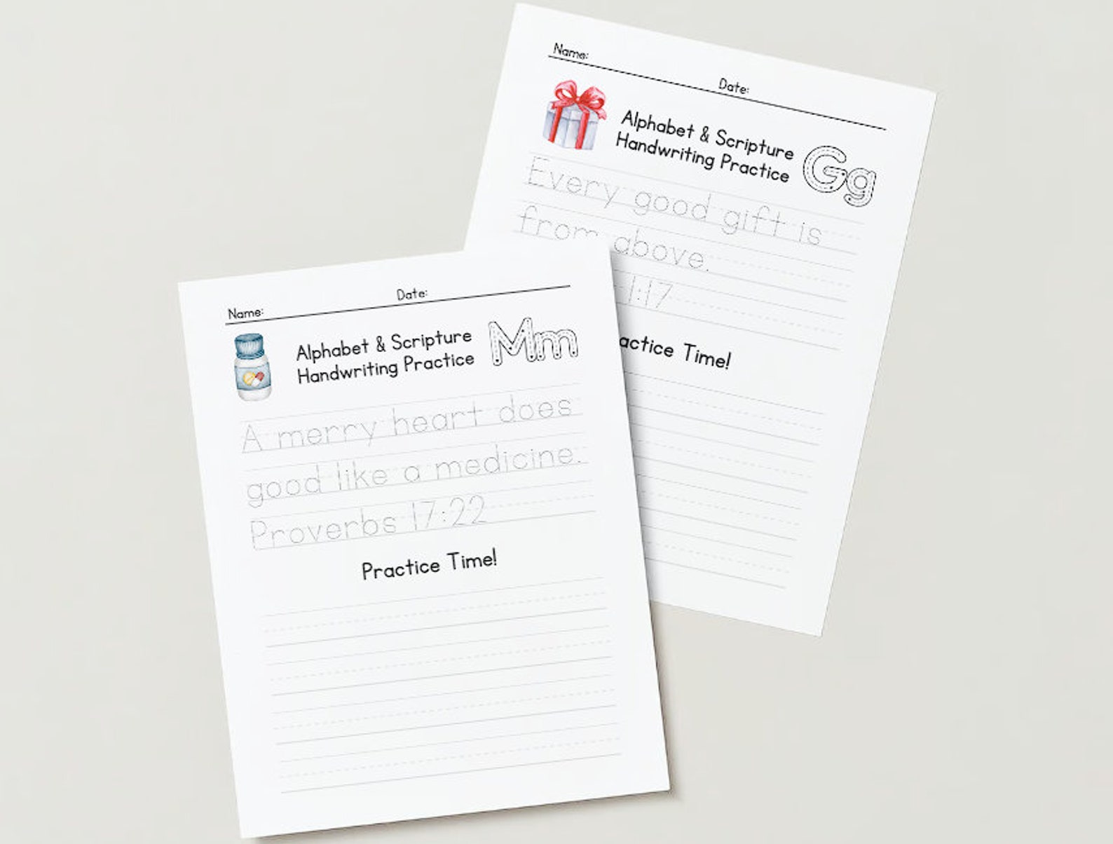 Alphabet Scripture Handwriting Practice for Kids Bible Verse Learning ...