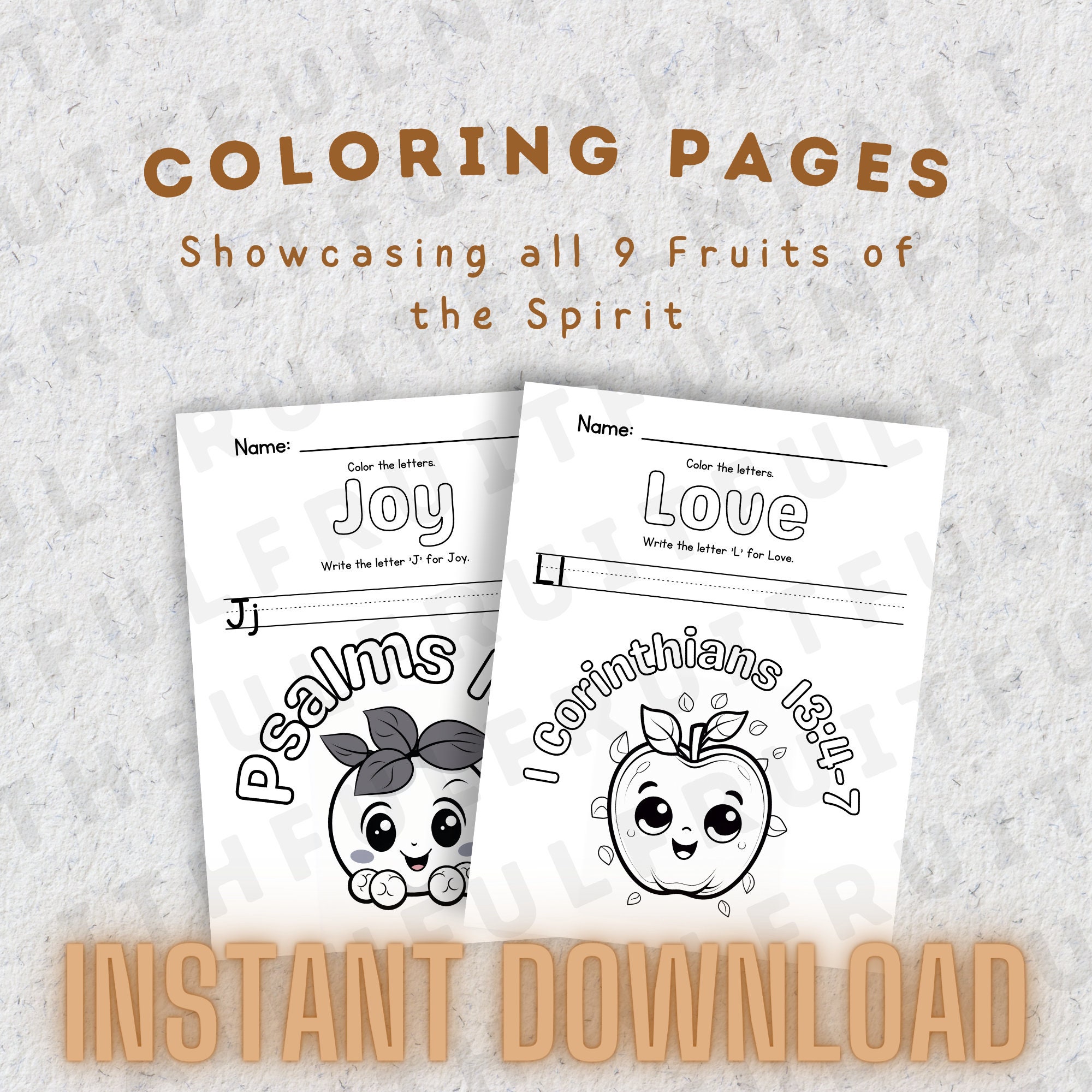 Christian Coloring Pages Writing Practice Fruits of the Spirit Kids ...