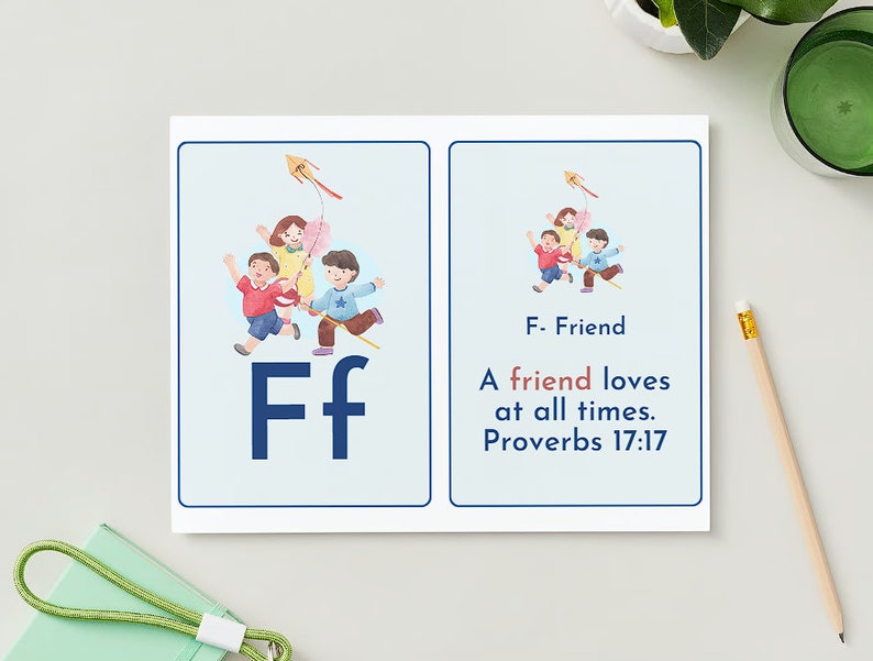 Alphabet Scripture Cards for Kids Bible Verse Learning Practice ...