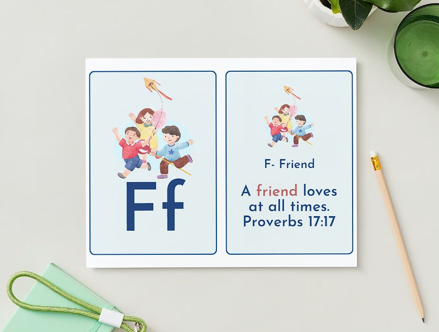 Alphabet Scripture Cards for Kids Bible Verse Learning Practice ...