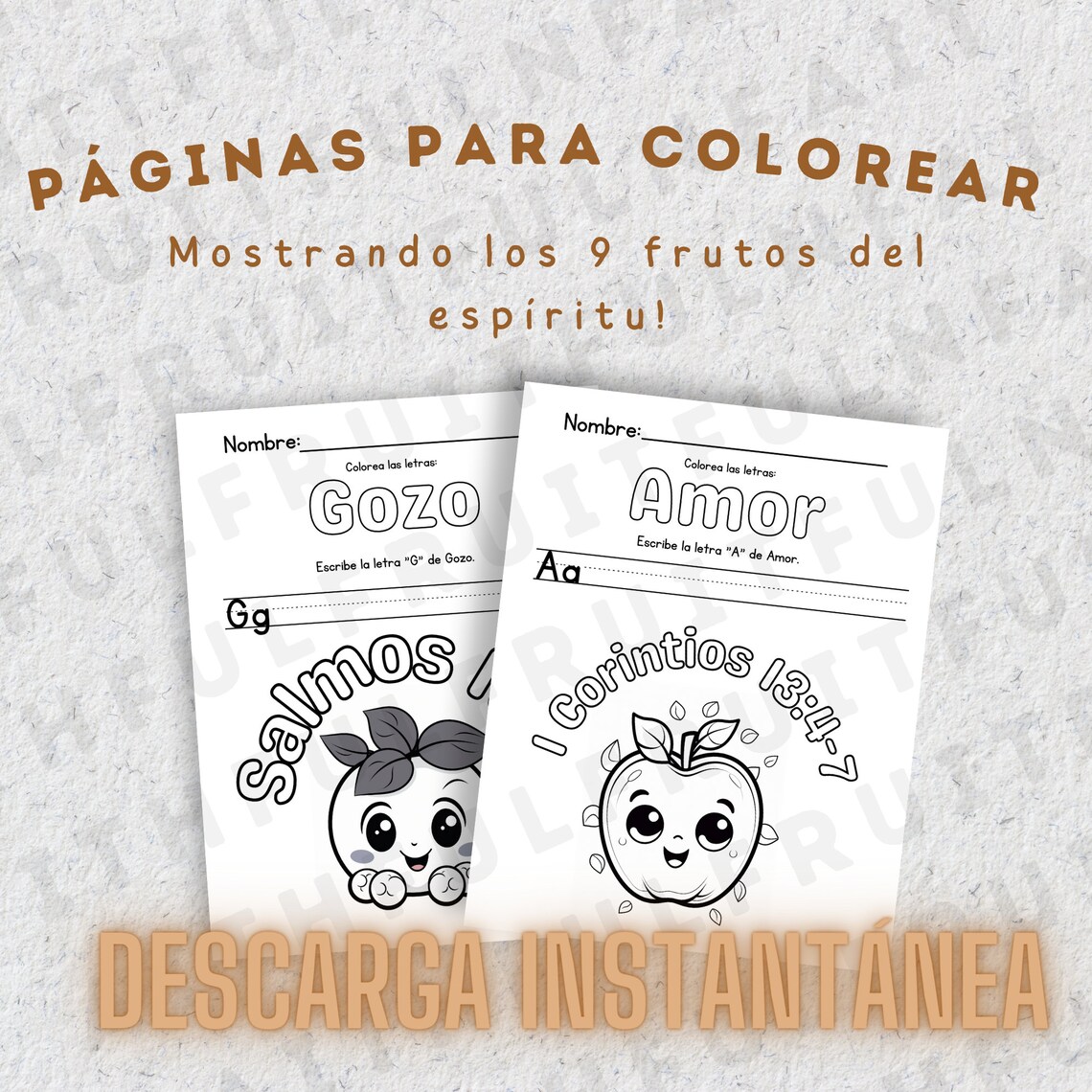 Spanish Christian Coloring Pages Writing Practice Fruits of the Spirit ...