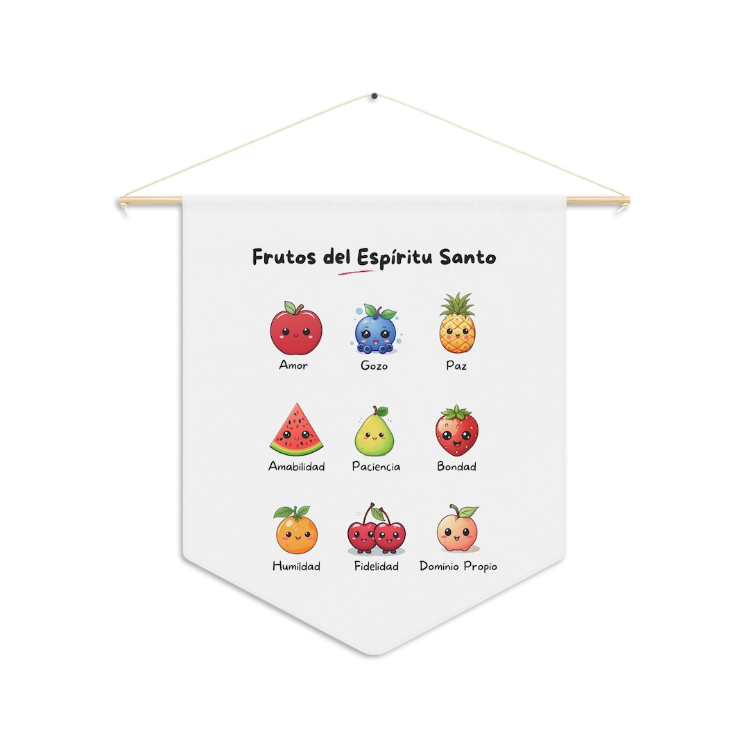 Spanish Fruits of the Spirit Pennant Hanging Sign Home Decor Montessori ...