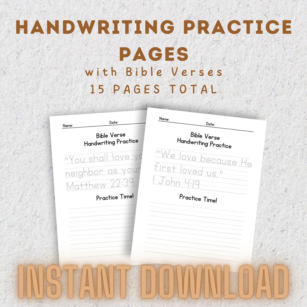 Activities for Kids Bible Verse Handwriting Practice Homeschool Sunday ...