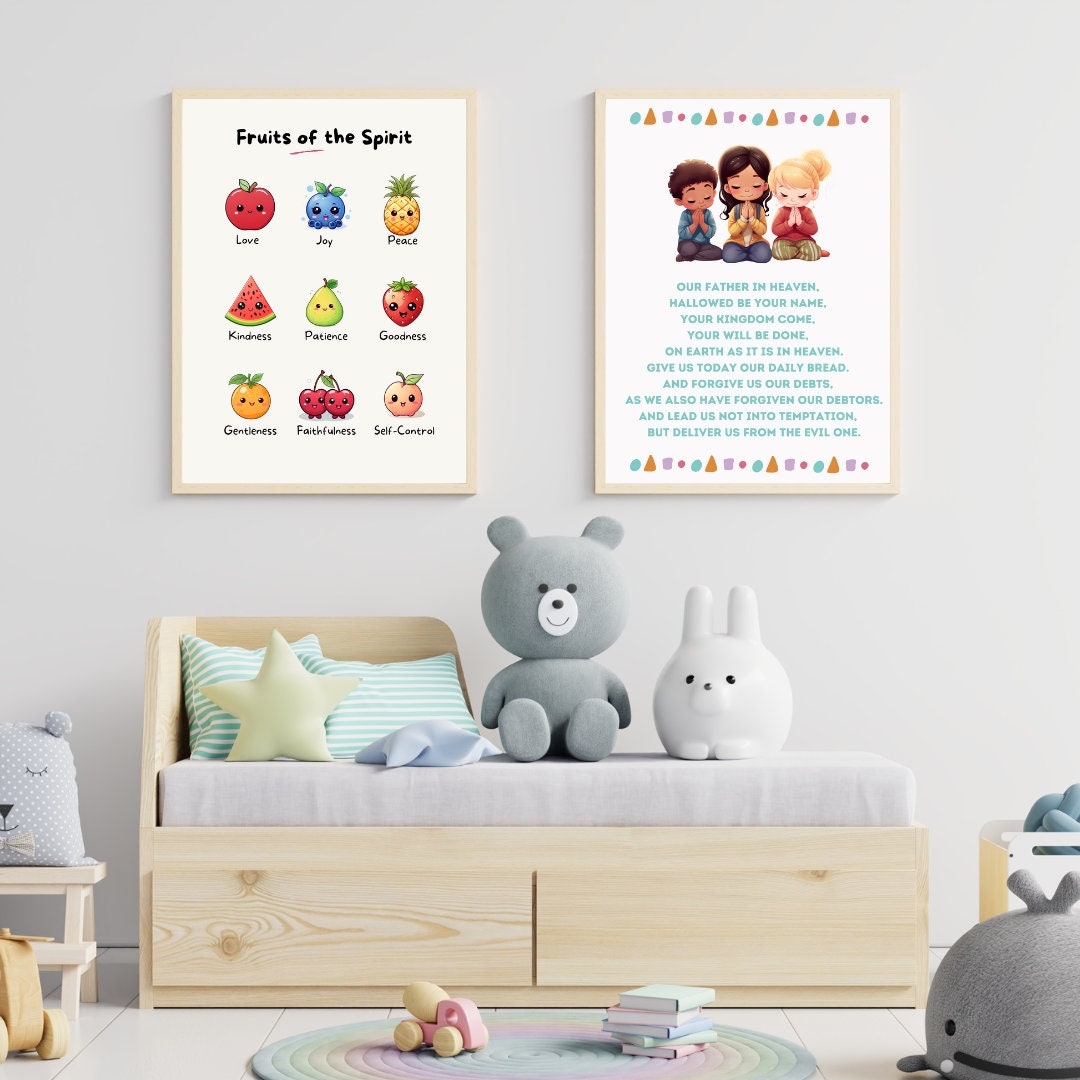 Christian Posters Bundle Fruit of the Spirit Armor of God Wall Art ...