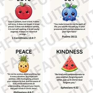Activities for Kid Fruits of the Spirit Flashcards for Kids Homeschool ...