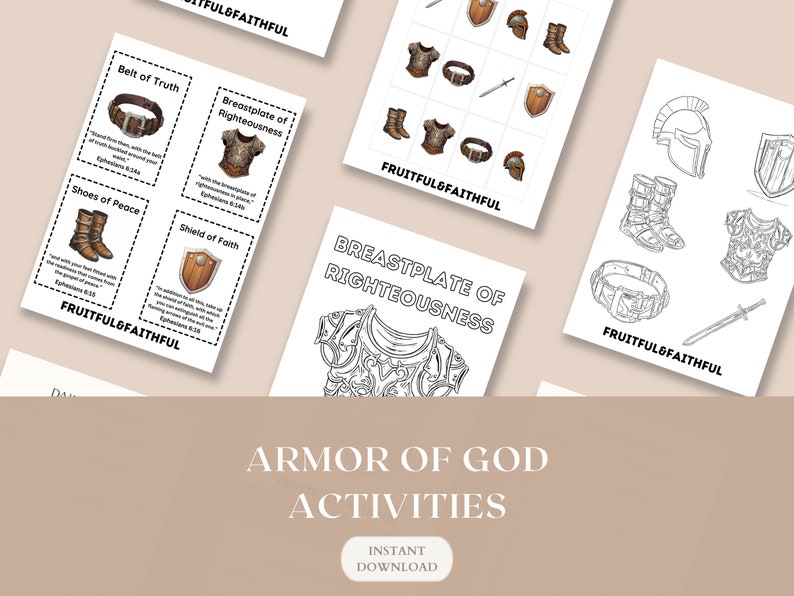 Activities for Kids Christian Armor of God Montessori Activities ...