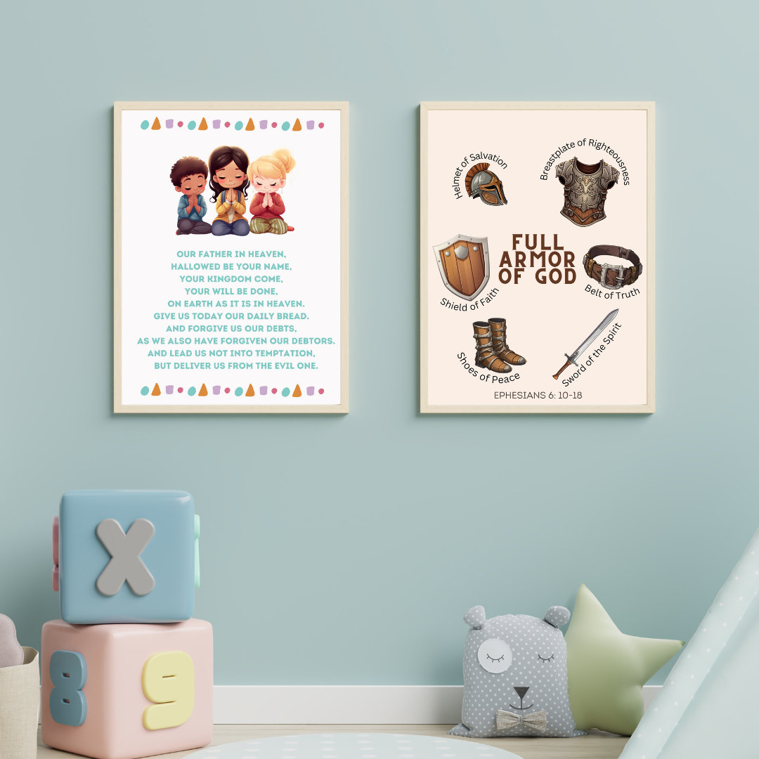 Christian Posters Bundle Fruit of the Spirit Armor of God Wall Art ...