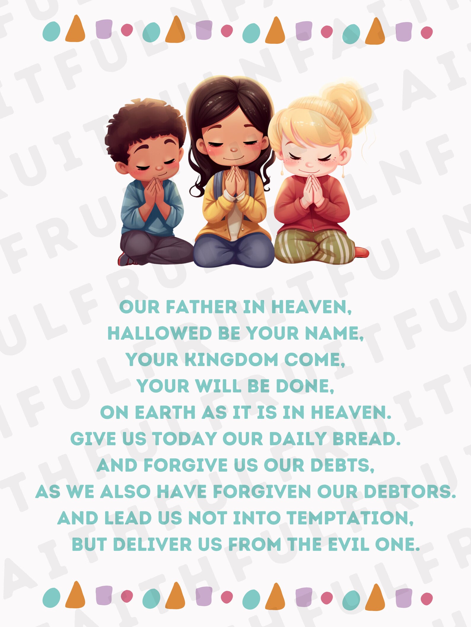 Prayer Poster for Christians Homeschooling Poster Nursery Prayer Habits ...