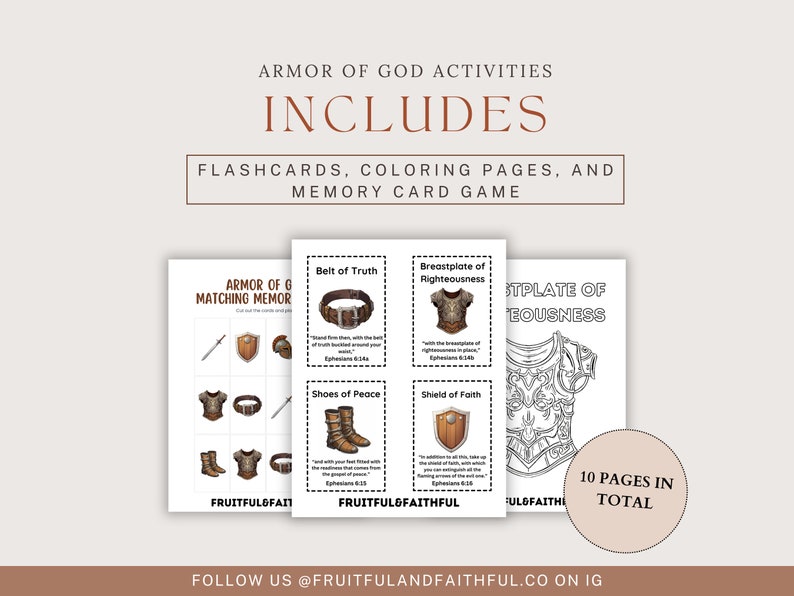 Activities for Kids Christian Armor of God Montessori Activities ...
