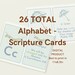 Alphabet Scripture Cards for Kids Bible Verse Learning Practice ...