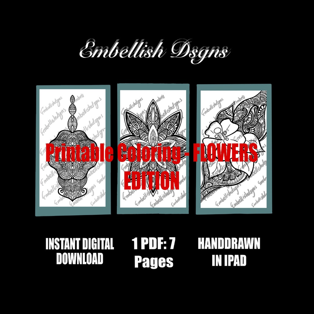 Printable Handmade Coloring Book Instant DIGITAL Download, 7 Pages in 1 ...