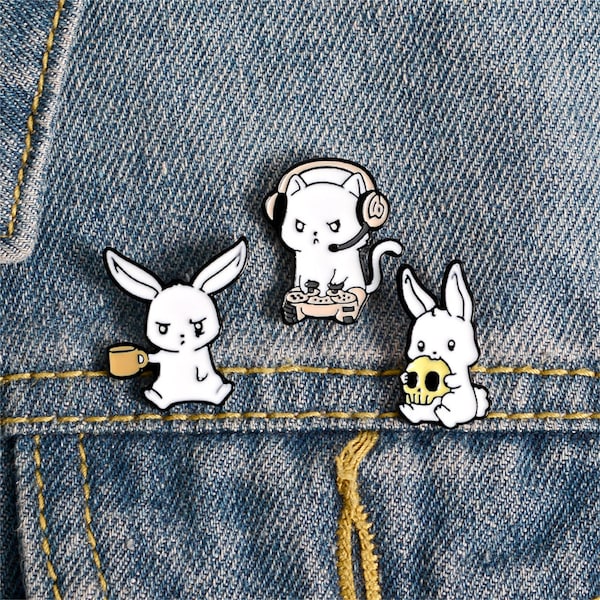 Bunny Enamel Pin - Etsy