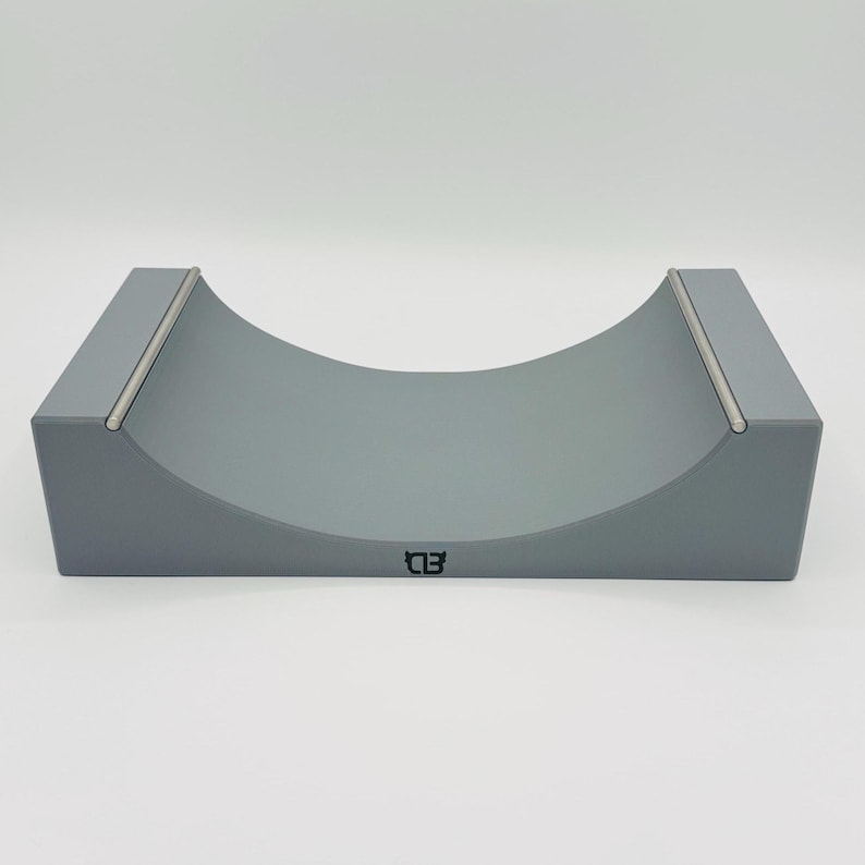 Desktop Half Pipe 6” - Stone Grey - Finergboard Obstacle Vert Ramp - Etsy
