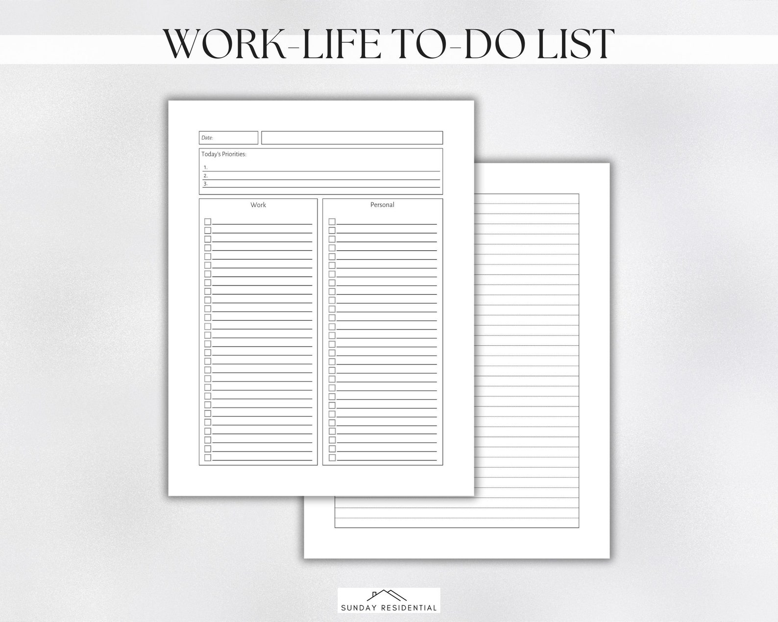 Work-life Balance To-do List Printable Template, To-do List, Daily ...