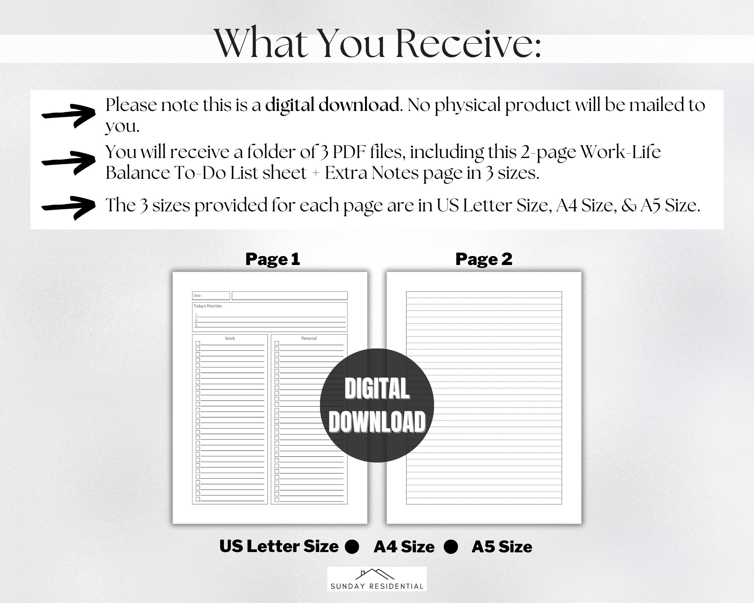 Work-life Balance To-do List Printable Template, To-do List, Daily ...