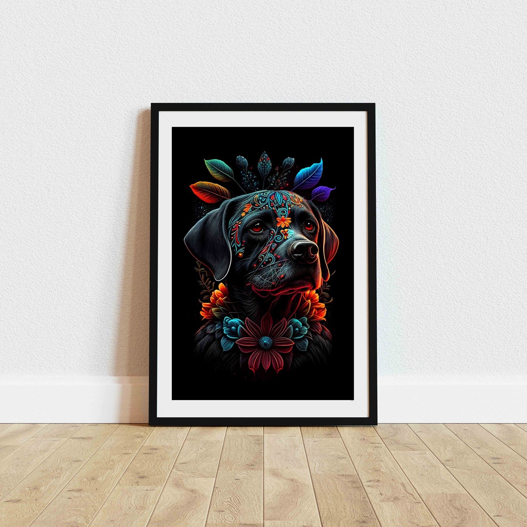 Labrador Retriever 01 - Dia De Los Muertos, Dog Portrait, DIGITAL ...