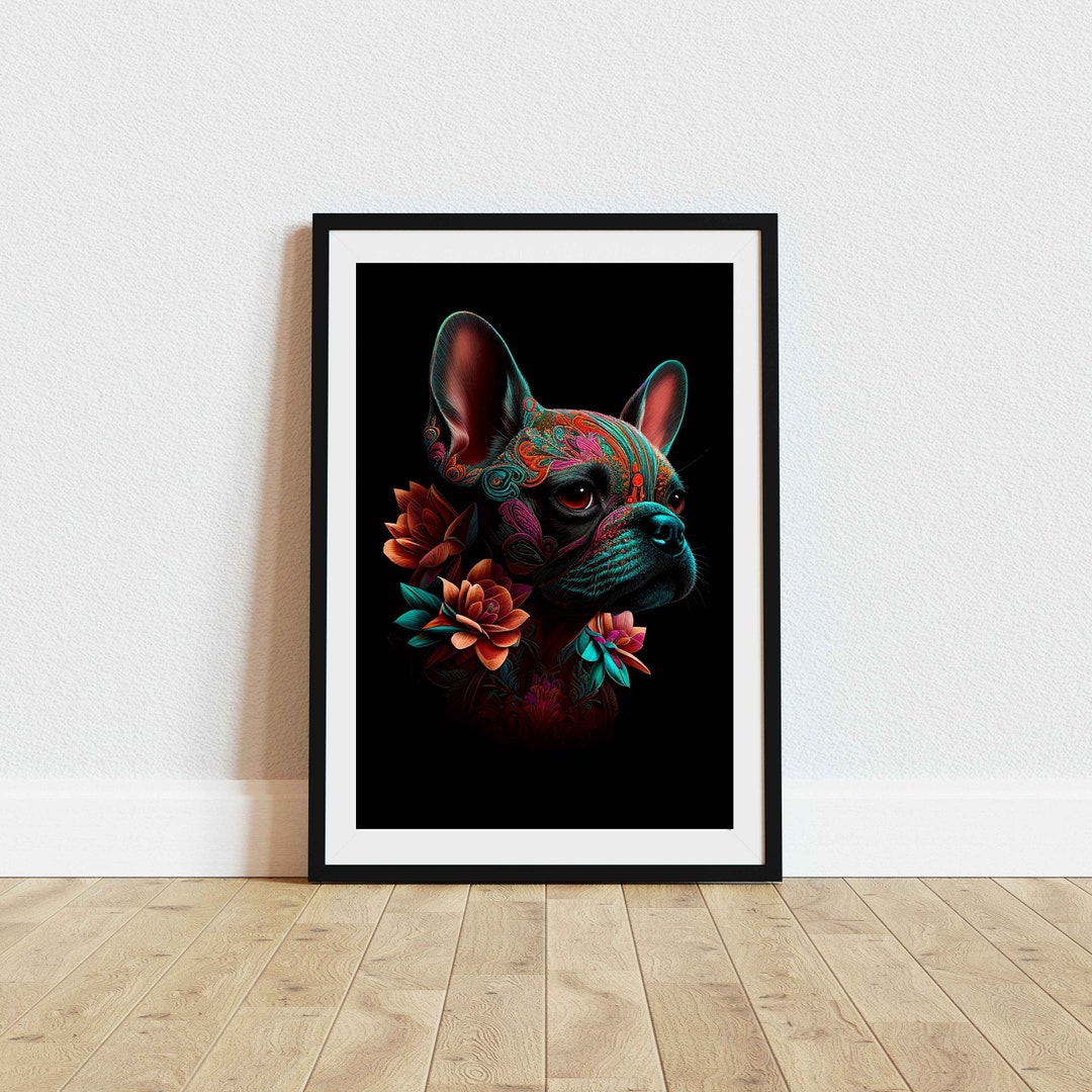 Frenchie 03 - Dia De Los Muertos, Dog Portrait, DIGITAL DOWNLOAD, Day ...