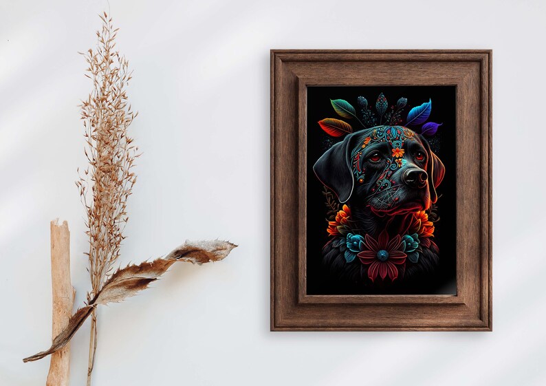 Labrador Retriever 01 - Dia De Los Muertos, Dog Portrait, DIGITAL ...