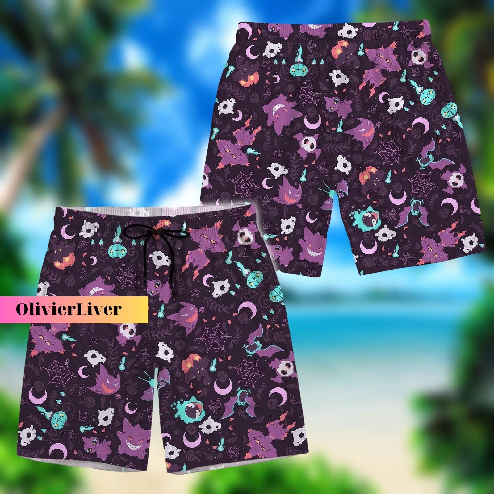 Gengar Ghost Hawaiian Shorts, PKM Hawaiian Shorts sold by Critical ...