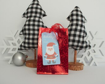 Holiday Greeting Gift Tags Blue Christmas Themed Printable Gift Tags ...