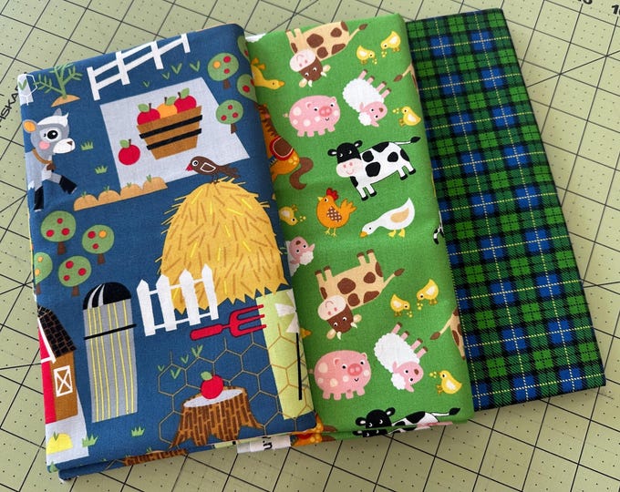 3-yard Farm Animal Fabric Bundle: 100% Cotton Quilting - Etsy