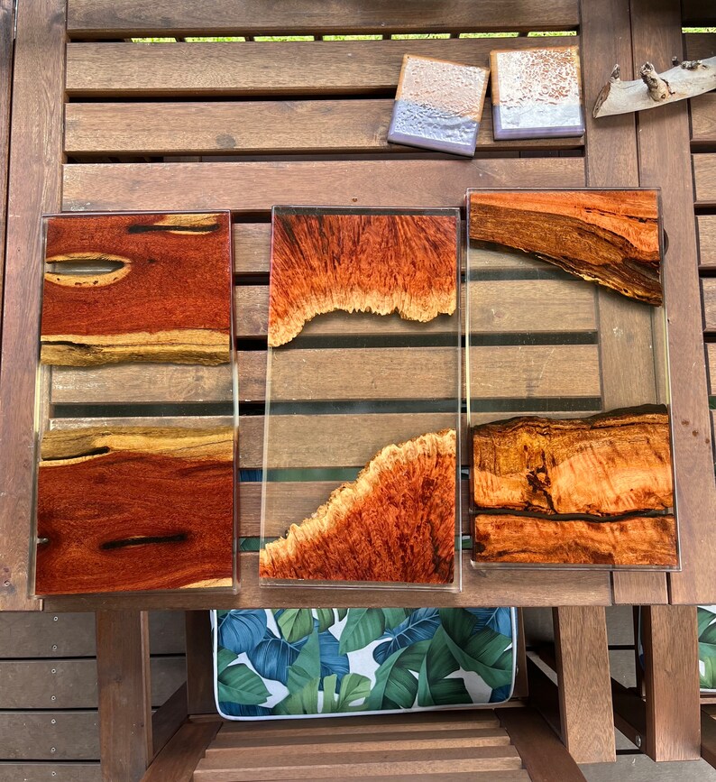 Australian Native Timber Spotted Gum Serving Board With Clear Epoxy ...