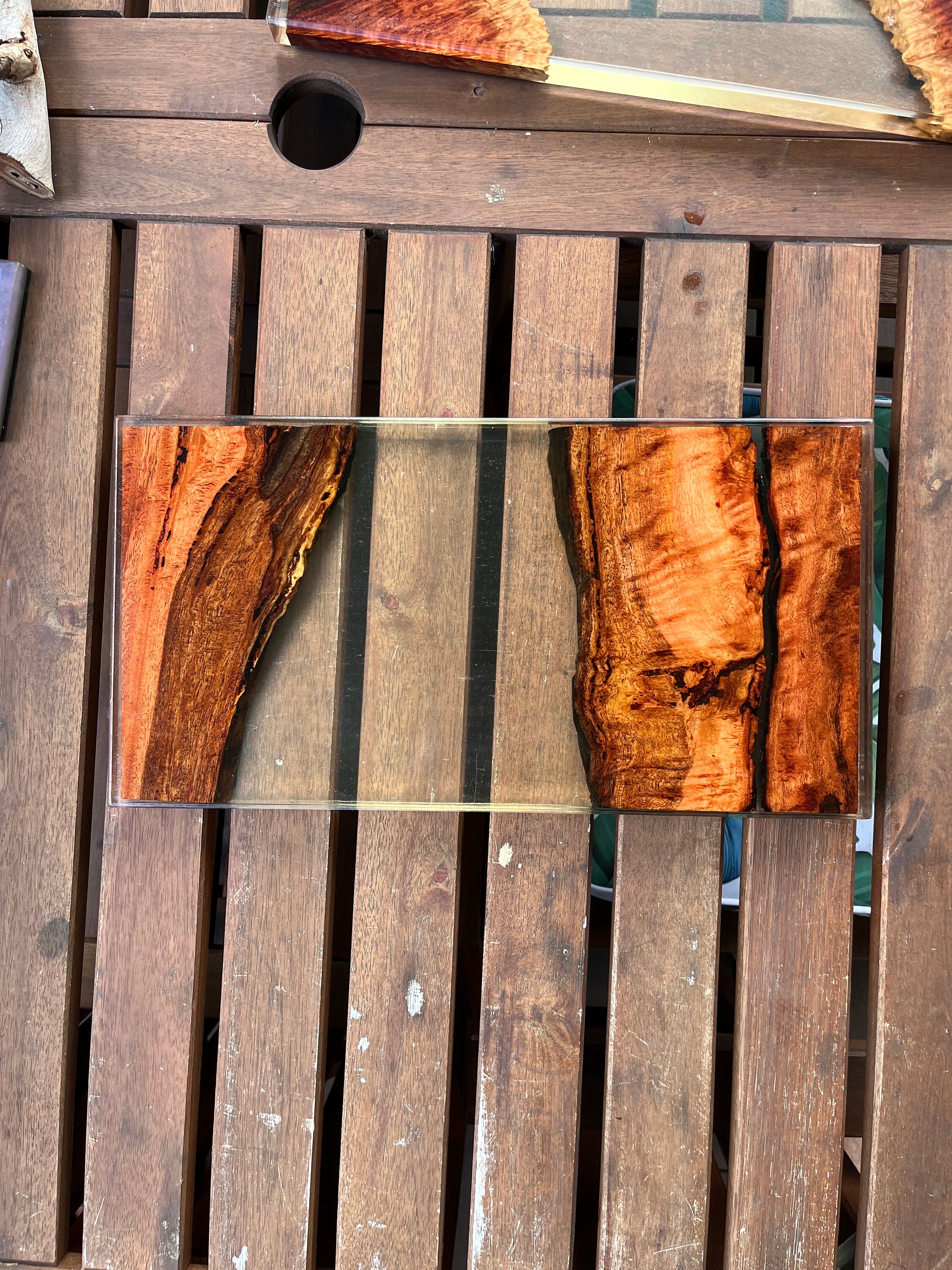 Australian Native Timber Spotted Gum Serving Board With Clear Epoxy ...