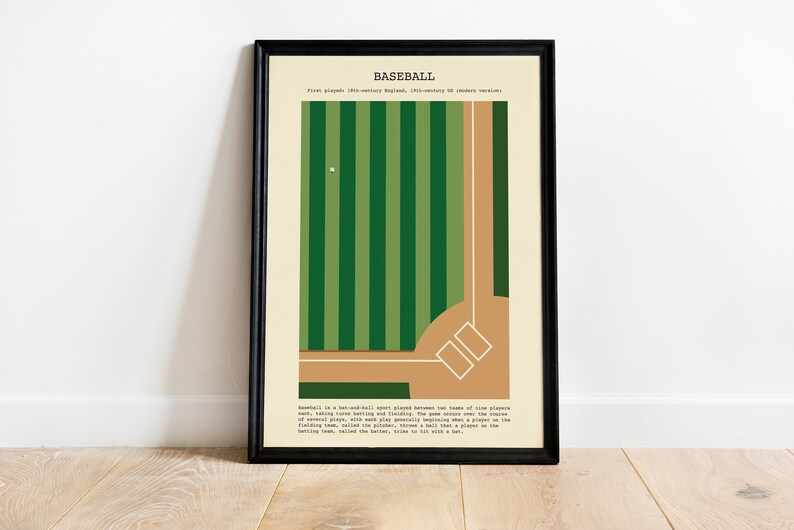 Baseball Poster Baseball Field Baseball Digital Print - Etsy