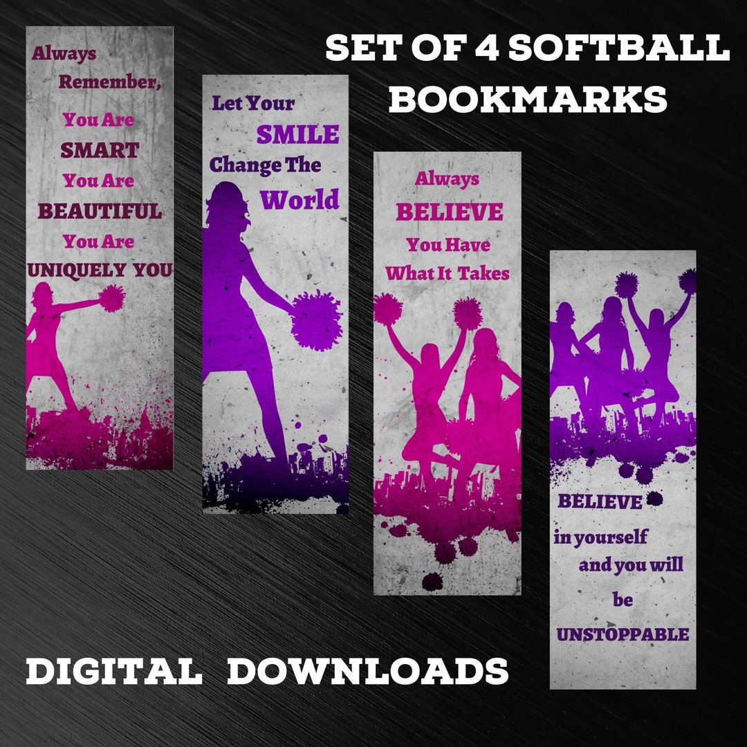Cheerleading Digital Bookmarks - Etsy
