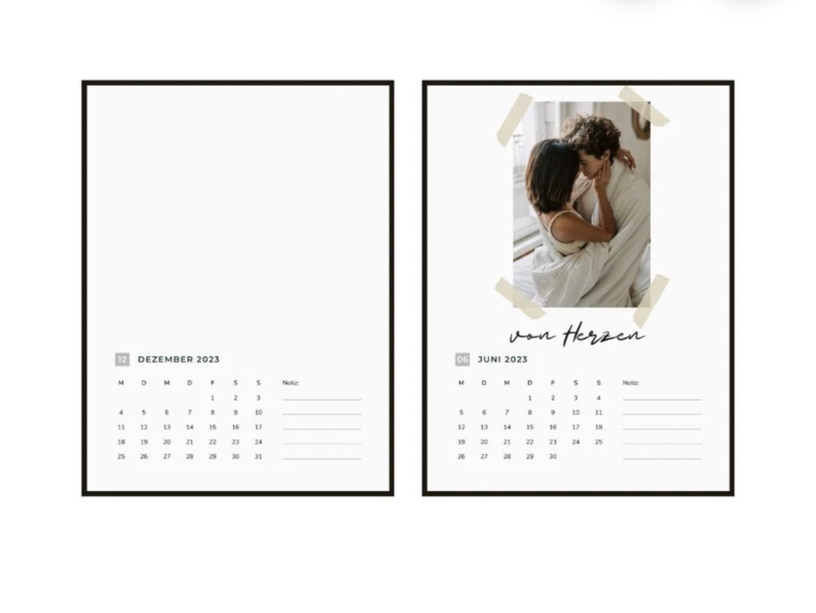 Printable Template Photo Calendar - Etsy