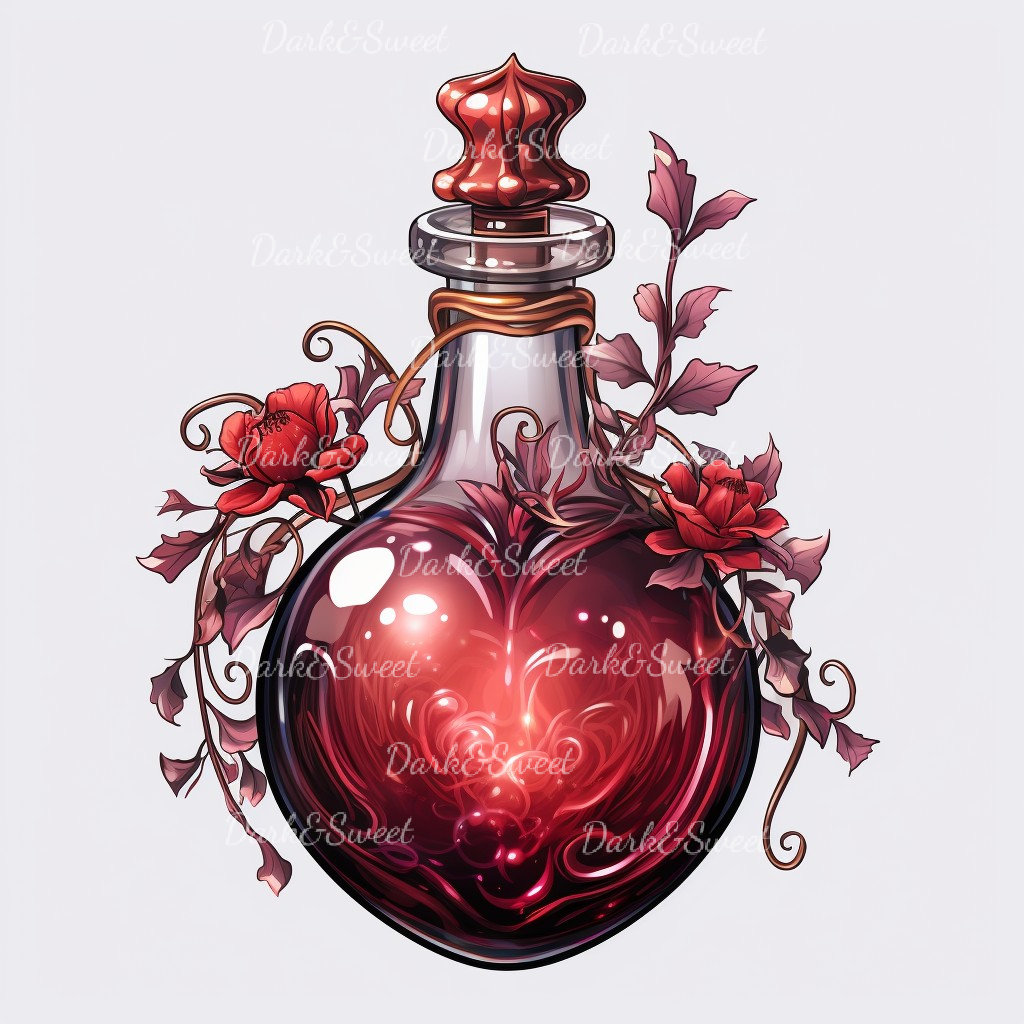 10 Love Potion/valentine's Day Clip Art- High Quality Jpgs - Digital ...