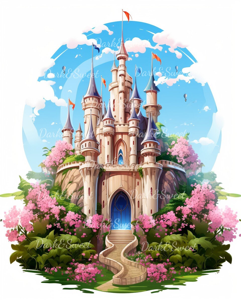 10 Fairytale Castle Clip Art- High Quality Jpgs/ Digital Print/ Digital ...