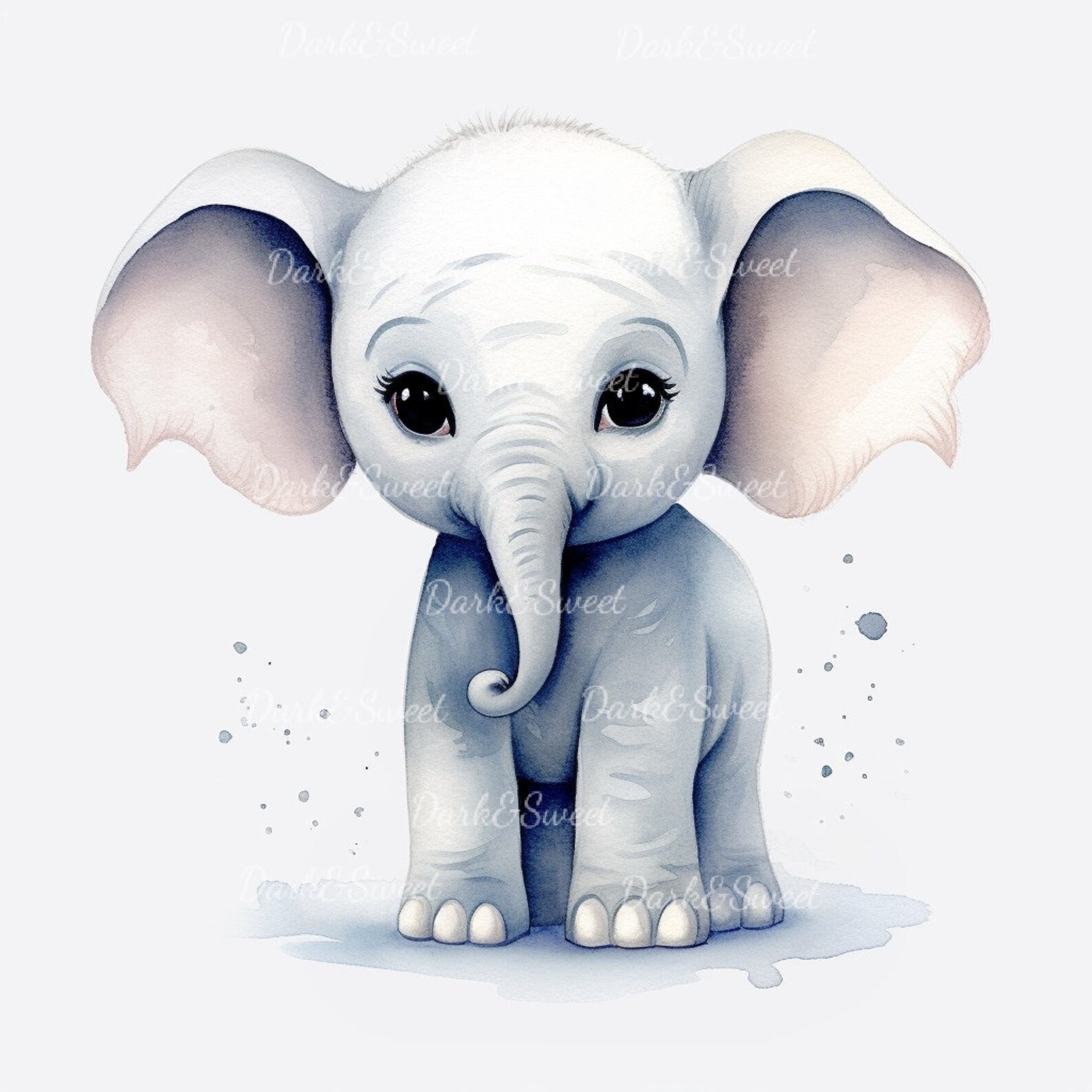 10 Baby Elephant Clip Art- High Quality Jpgs/ Digital Print/ Digital ...