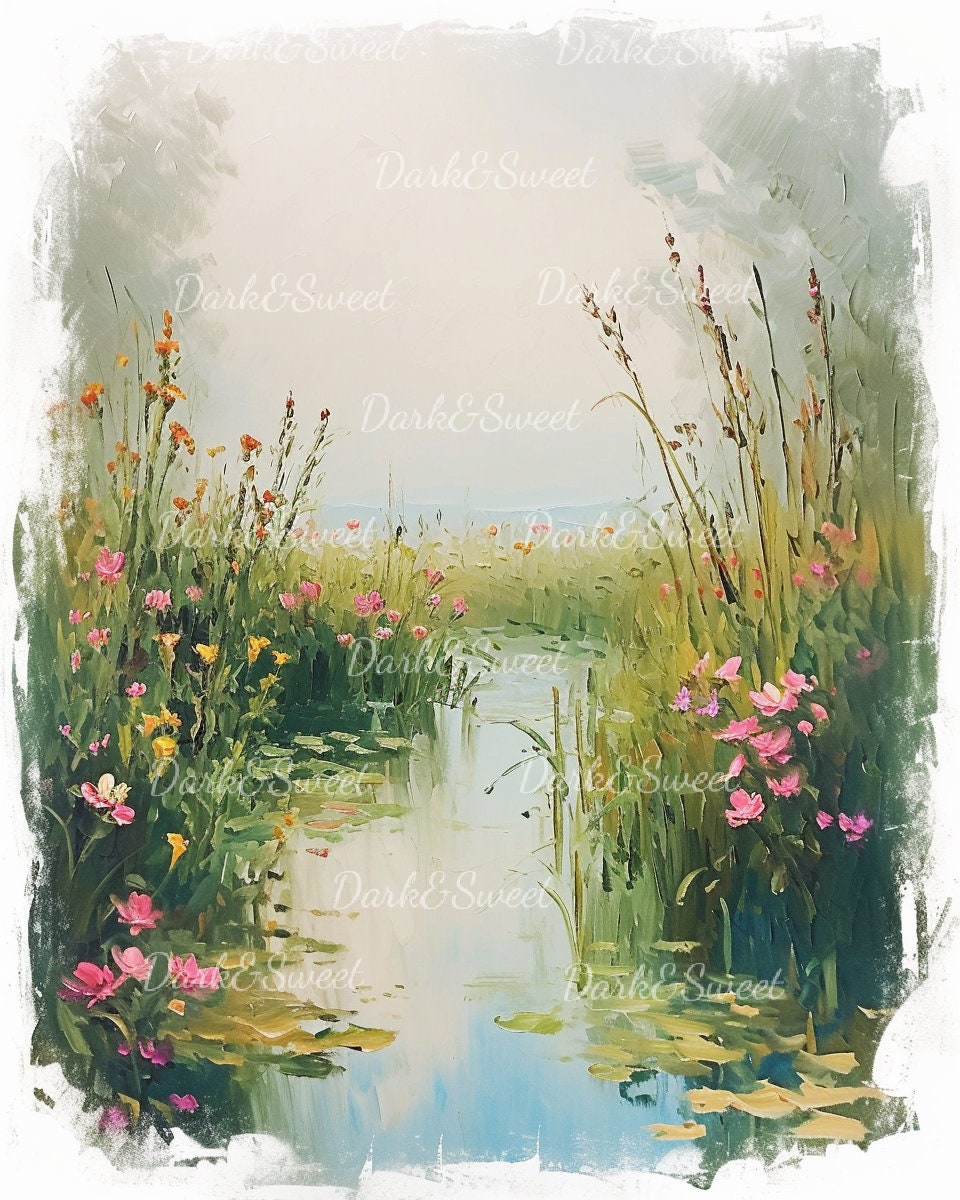 10 Vintage Flower Meadow Clip Art High Quality PNG/ Digital Print ...