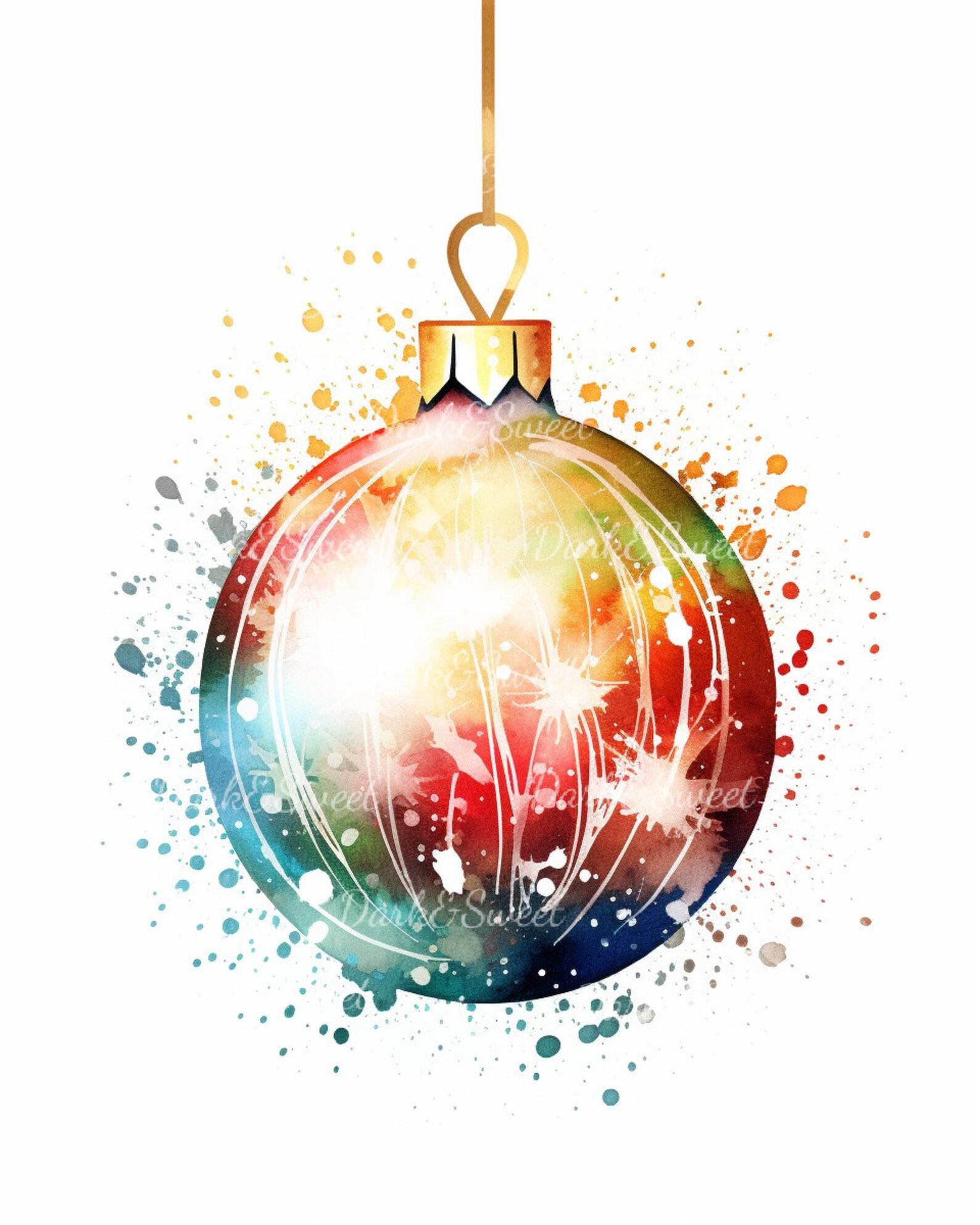 10 Christmas Baubles Clip Art- High Quality Jpgs/ Digital Print ...