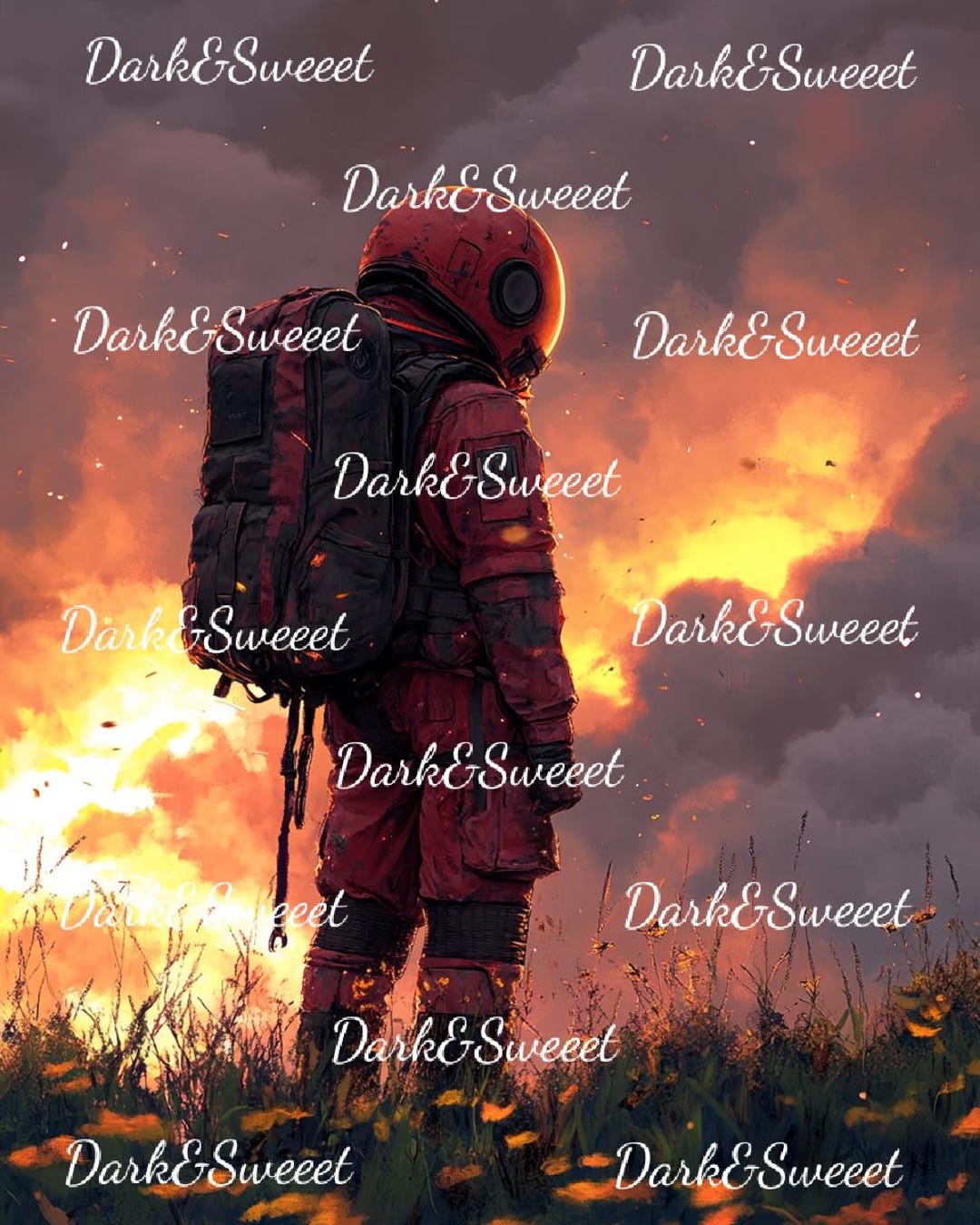 Post-apocalyptic Astronaut Art Print - Surreal Sci-fi Landscape With ...