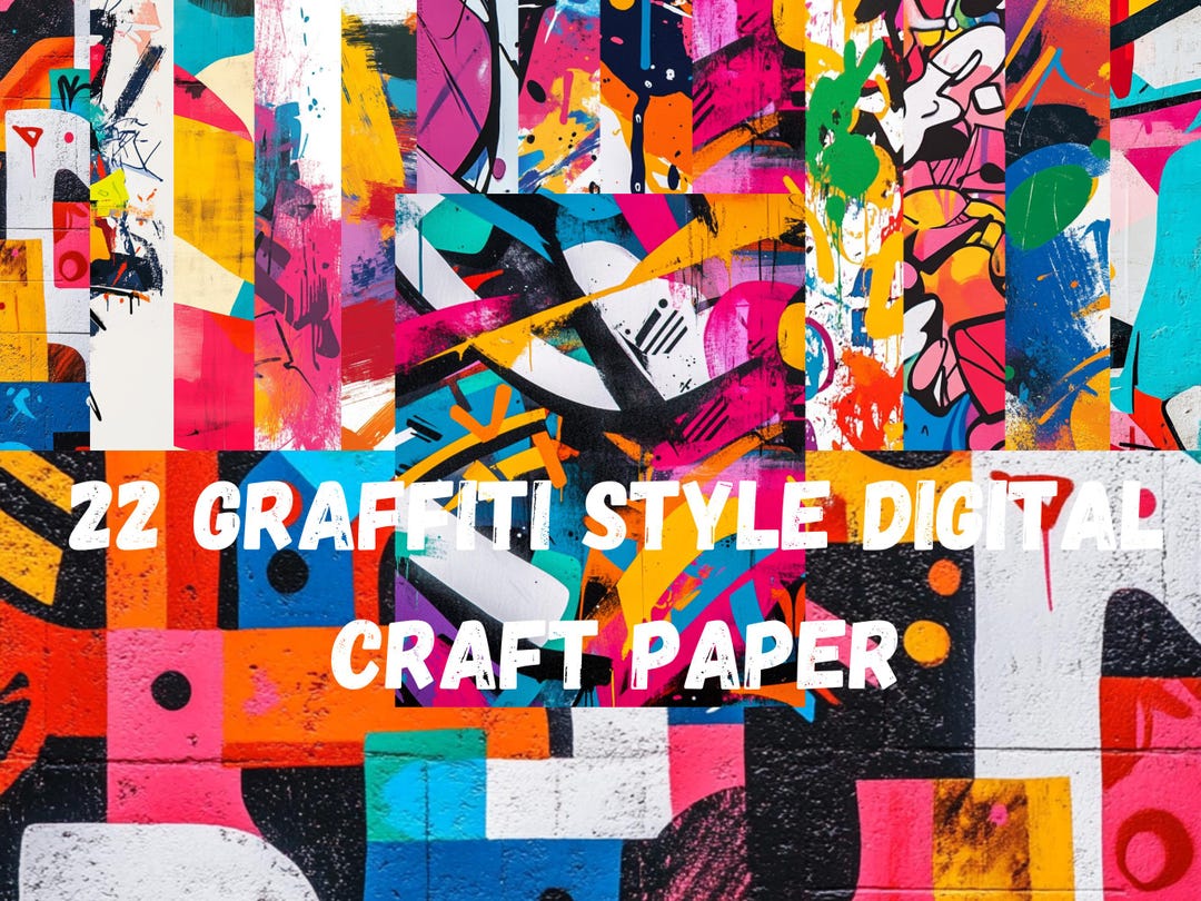 22 Vibrant Watercolour Graffiti Craft Paper, High Quality, PNG, Junk ...