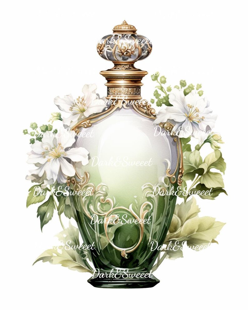 30 Watercolour Perfume Bottles Clip Art/ High Quality PNG- Digital ...