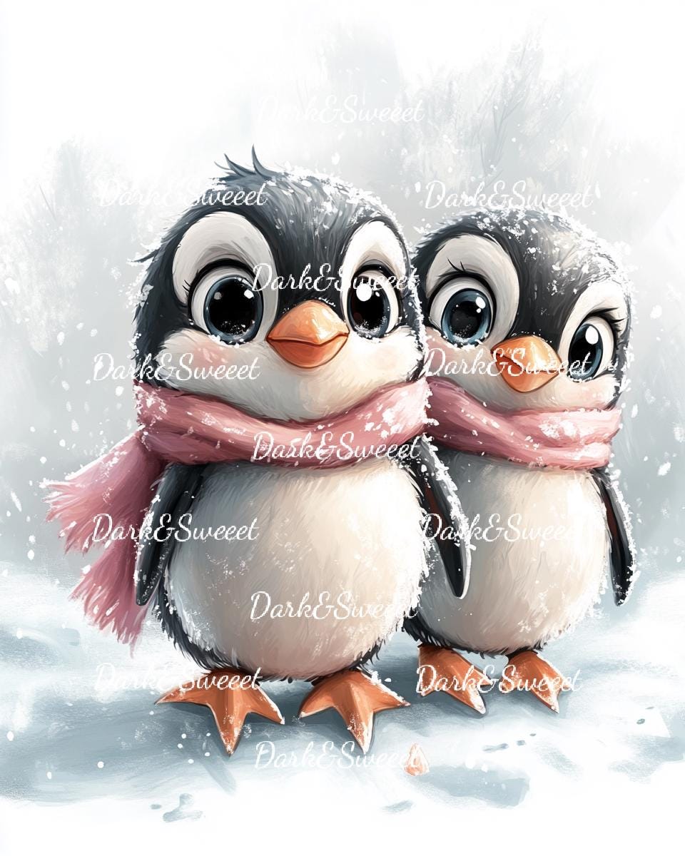 22 Adorable Little Penguins Clip Art/ Hollidays/ Cartoon Elf/ High ...