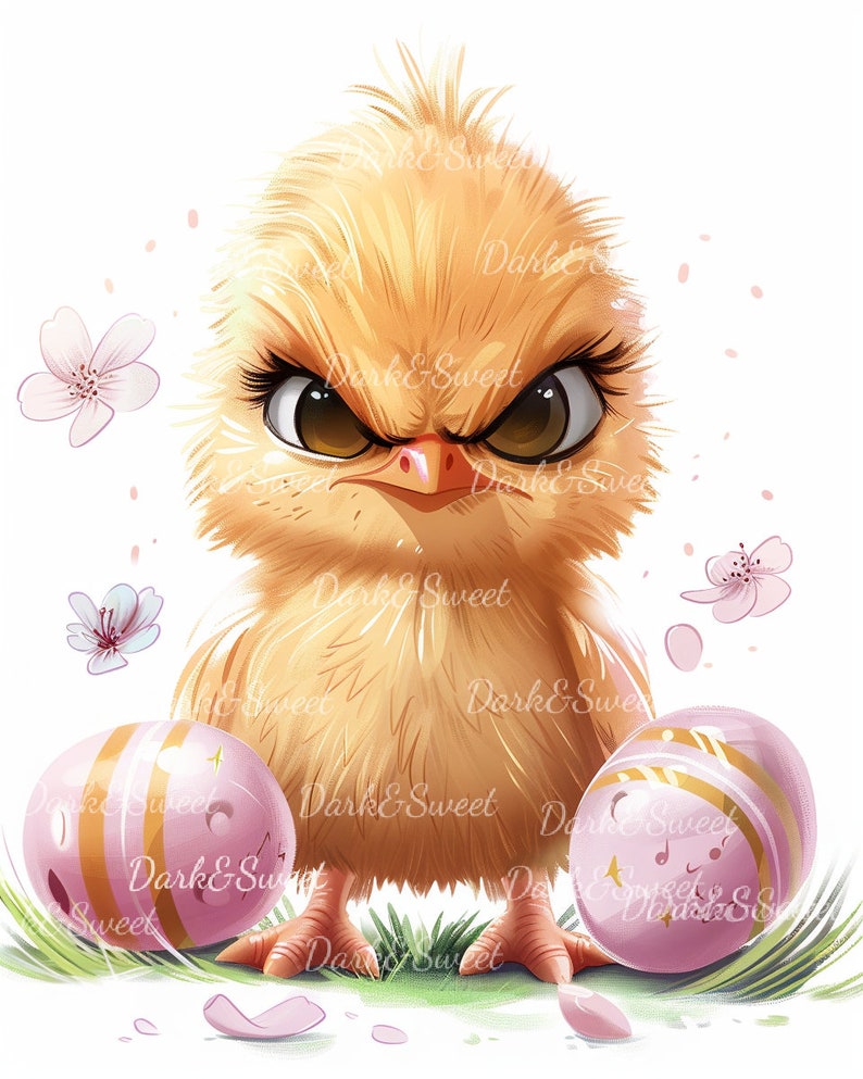 10 What the Fluff Sassy Angry Easter Chicks Clip Art-high Quality PNG ...