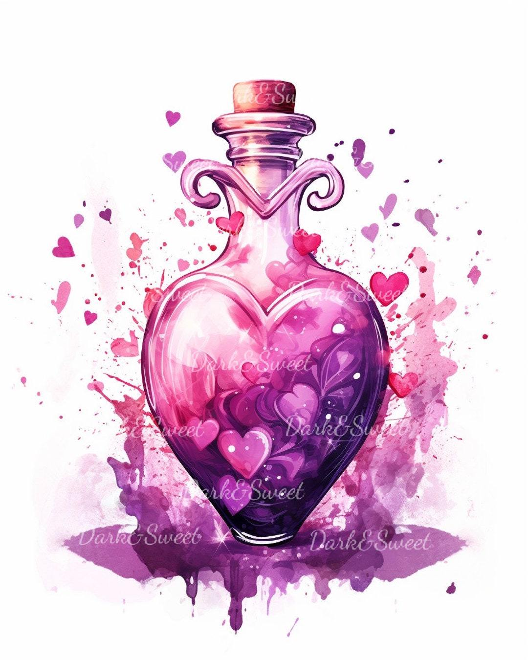 10 Love Potion/valentine's Day Clip Art- High Quality Jpgs - Digital ...