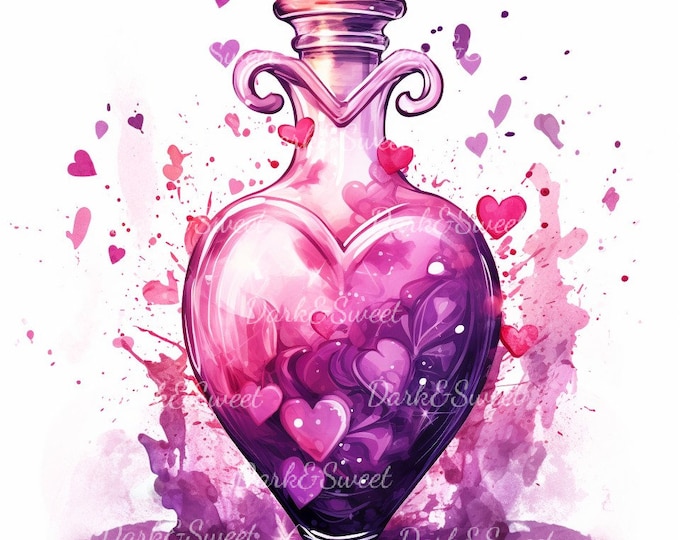 10 Love Potion/valentine's Day Clip Art- High Quality Jpgs - Digital ...