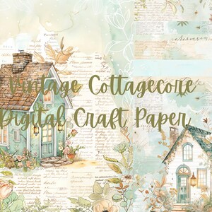 12 Cottagecore Digital Paper Bundle | Vintage Floral Scrapbook Pages ...