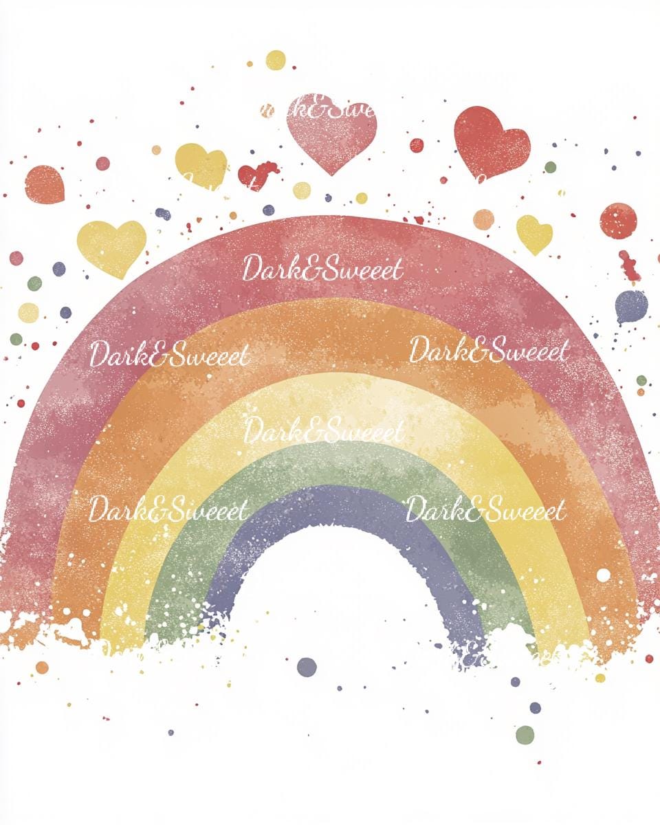 21 Pastel Rainbow Illustrations Clip Art High Quality PNG Poster Making ...
