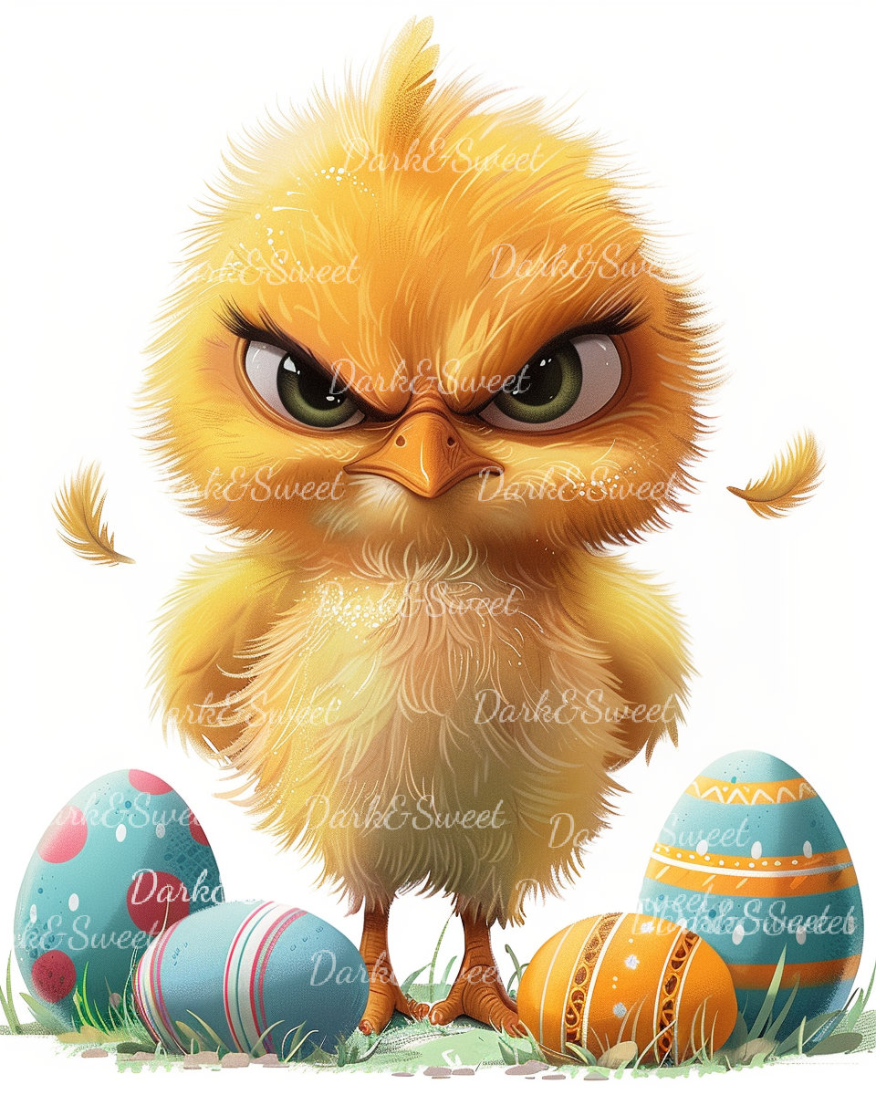 10 What the Fluff Sassy Angry Easter Chicks Clip Art-high Quality PNG ...